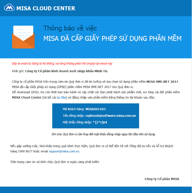 MISA Cloud Center – SME2020