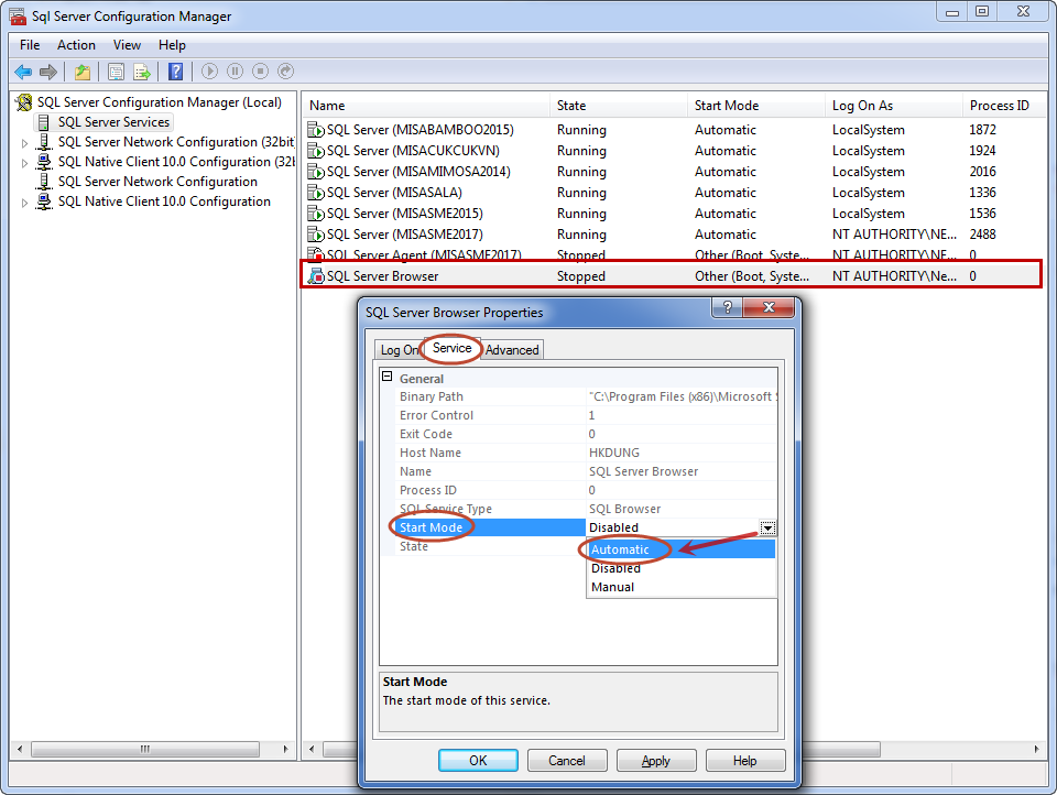 Làm thế nào khi máy trạm không vào được dữ liệu máy chủ do SQL Server ...