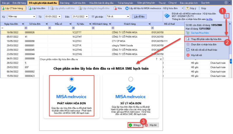 Xử lý hóa đơn đầu ra – SME2022