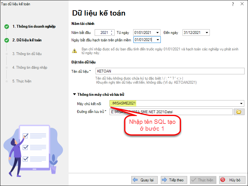 Khi Đăng nhập, Tạo mới dữ liệu hoặc Phục hồi dữ liệu cũ chương trình ...