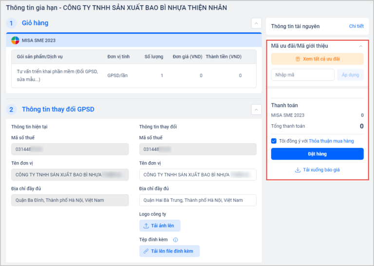 Làm thế nào để thay đổi thông tin trên Giấy phép sử dụng? – SME2023