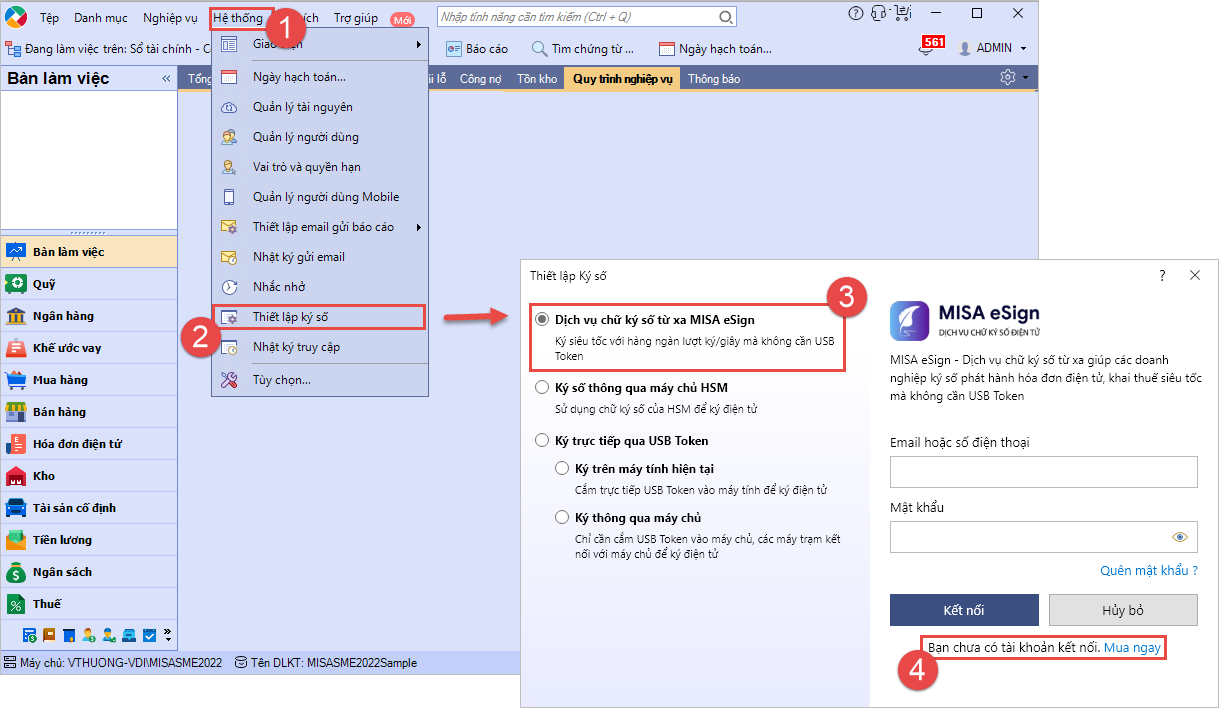 Ký điện tử qua dịch vụ chữ ký số từ xa MISA eSign – SME2023