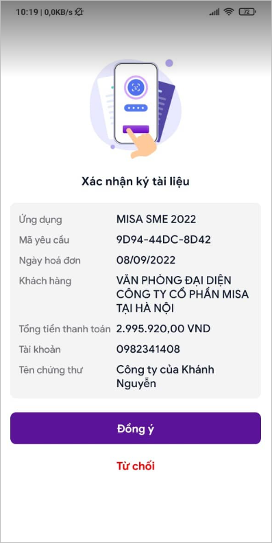 Ký điện tử qua dịch vụ chữ ký số từ xa MISA eSign – SME2023